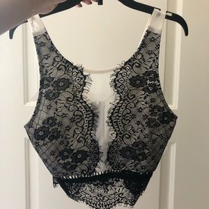 Lush | Tops | Lush Mesh And Lace Dress Crop Top | Poshmark